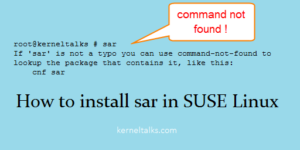 How to install sar in SUSE Linux - Kernel Talks