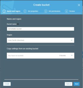 How to create S3 bucket in AWS - Kernel Talks